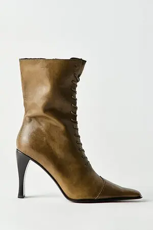 Jeffrey Campbell Sweet Talker Lace-up Boots - Olive Brushed