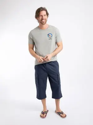 WEIRD FISH Summersville Cargo 3/4 Length Ripstop Shorts - Navy