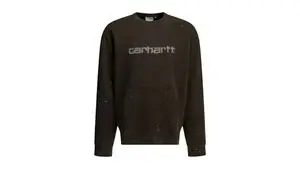 Carhartt Distressed Logo Crewneck Sweatshirt - Brown