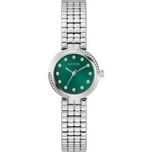 Guess Clara Crystal Bezel Bracelet Watch - Silver Tone