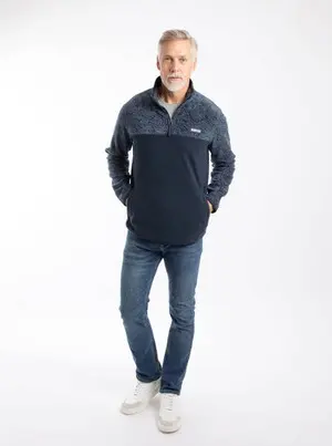 WEIRD FISH Gilbert 1/4 Zip Printed Microfleece