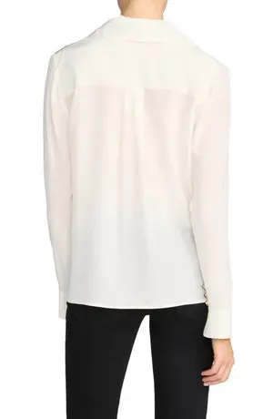 FRAME Contrast Tie Silk Shirt