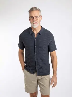 WEIRD FISH Tod Short Sleeve Knitted Polo Shirt