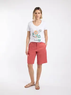 WEIRD FISH Annalise Knee Length Chino Shorts - Nantucket
