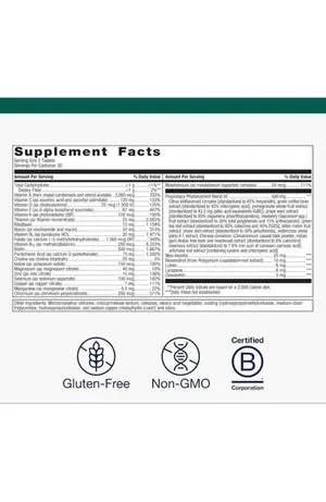 METAGENICS Phytomulti Comprehensive Daily Multivitamin Supplement Without Iron 60 Tablets
