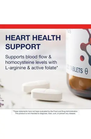 METAGENICS Arginine Plus L-arginine Methyl Folate Cardiovascular Support 120 Tablets