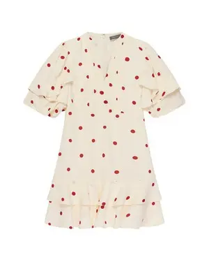 Mint Velvet Polka Dot Ruffled Mini Dress