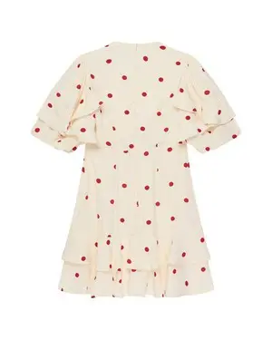 Mint Velvet Polka Dot Ruffled Mini Dress