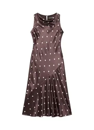 Mint Velvet Polka Dot Cowl Neck Midi Dress