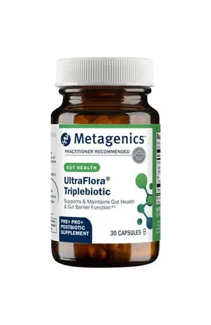METAGENICS Ultraflora Triplebiotic Prebiotic Probiotic Postbiotic Gut Health Supplement 30 Capsules - None
