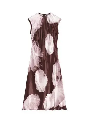 Mint Velvet Satin Abstract Print Midi Dress