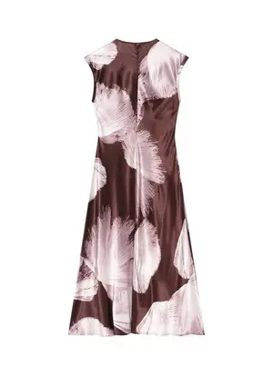 Mint Velvet Satin Abstract Print Midi Dress