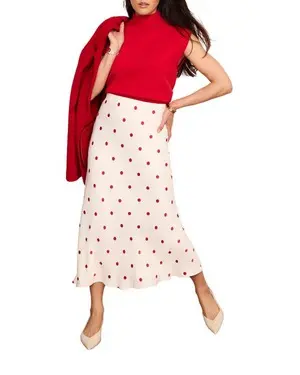 Mint Velvet Polka Dot Slip Skirt