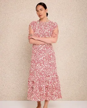 Mint Velvet Polka Dot Ruffle Midi Dress