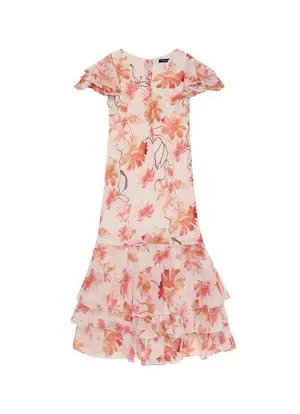Mint Velvet Floral Ruffled Midi Dress