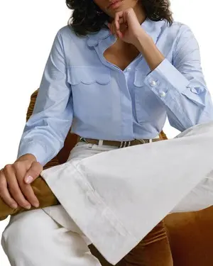 Mint Velvet Cotton Scallop Detail Shirt