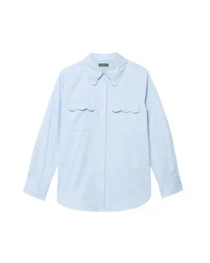Mint Velvet Cotton Scallop Detail Shirt