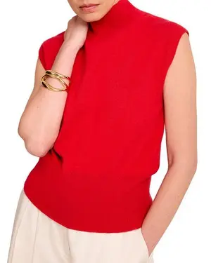 Mint Velvet Sleeveless High Neck Wool Blend Knit Top