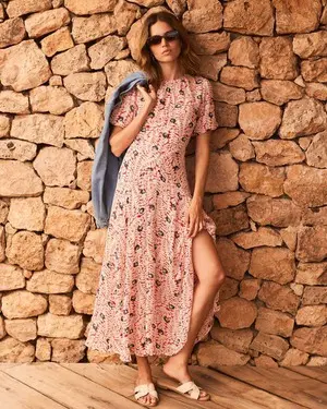 Mint Velvet Printed Puff Sleeve Maxi Dress