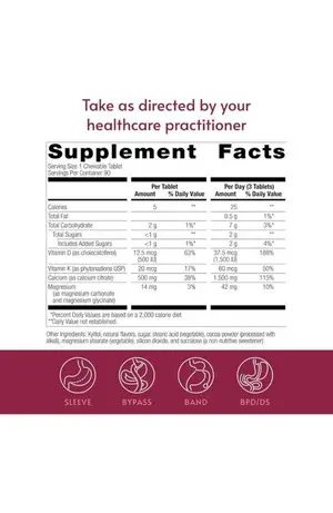 BARIATRIC ADVANTAGE Calcium Citrate Chewable 500 Mg Supplement 90 Count