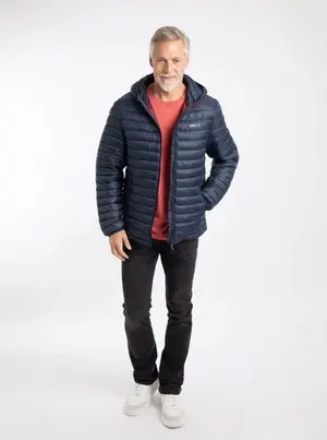 WEIRD FISH Flete Showerproof Padded Jacket - Navy