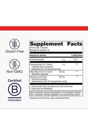 METAGENICS Fenugreek Plus Metabolic Support Supplement 60 Capsules