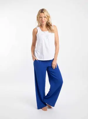 WEIRD FISH Chelle Square Neck Jersey Vest - White