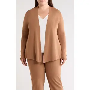 Anne Klein Open Front Cardigan - Vicuna