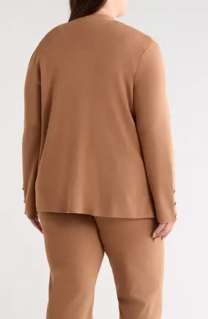 Anne Klein Open Front Cardigan - Vicuna