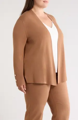Anne Klein Open Front Cardigan - Vicuna
