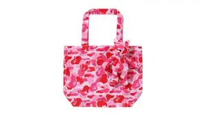 A BATHING APE Abc Camo Bear Charm Tote Bag - Pink