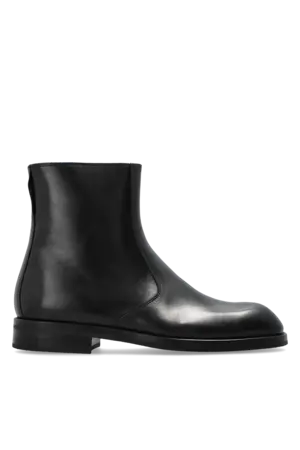 LEMAIRE Leather Ankle Boots - Black