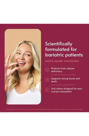 BARIATRIC ADVANTAGE Calcium Citrate Chewy Bites 500 Mg Highly Absorbable Vitamin D3 Supplement 90 Count