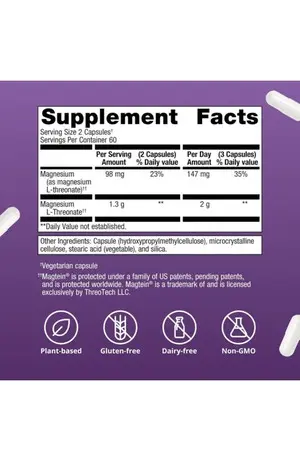 METAGENICS Advanced Magnesium L-threonate Brain Support Capsules 120 Capsules
