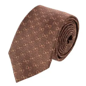 Trafalgar Signature Logo Silk Neck Tie - Brown