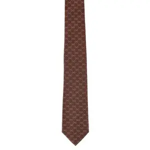 Trafalgar Signature Logo Silk Neck Tie - Brown