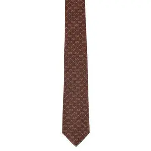 Trafalgar Signature Logo Silk Neck Tie - Brown