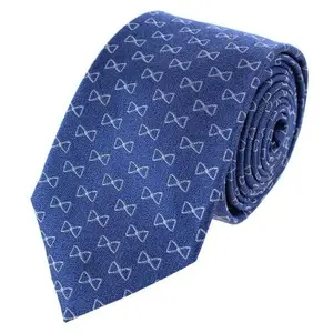 Trafalgar Signature Logo Silk Neck Tie - Navy Blue