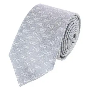 Trafalgar Trafalgar Signature Logo Silk Neck Tie Silver