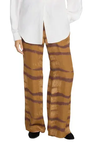 FRAME Silk Lounge Pants With Tiger Print