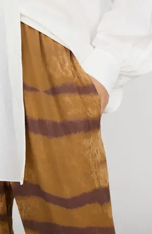 FRAME Silk Lounge Pants With Tiger Print