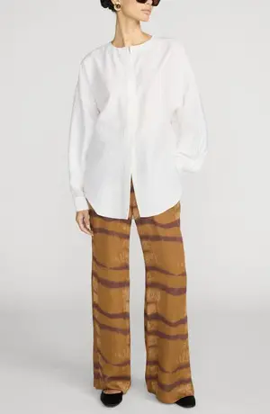 FRAME Silk Lounge Pants With Tiger Print