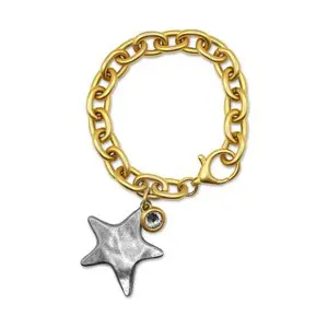 BOWOOD LANE Prescott Two-tone Star Charm Bracelet With Cubic Zirconia - Gold