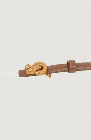 MODENAIRE Knot Buckle Leather Belt - Bronze