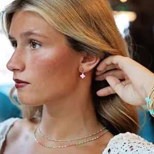 BOWOOD LANE Halo Cross Drop Earrings
