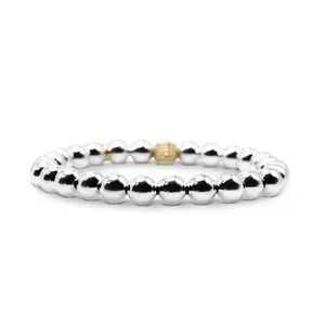 BOWOOD LANE 6mm Sterling Beaded Bracelet - Silver