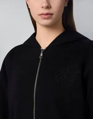 Philipp Plein Zip-up Hoodie With Rhinestone Embellishments