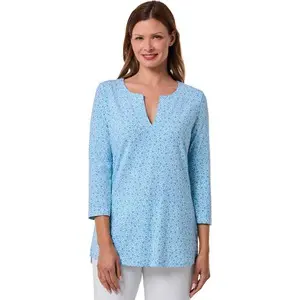 Coolibar St.lucia Tunic Top With Long Sleeves - Malibu Blue Shell