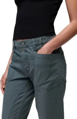 Prana Suton Mid Rise Organic Cotton Blend Ankle Pants - Grey Blue
