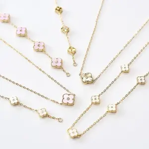 BOWOOD LANE Arden Clover Necklace With Cubic Zirconia